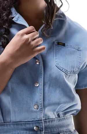 LEEM Short Sve Union-all Nonstretch Denim Romper