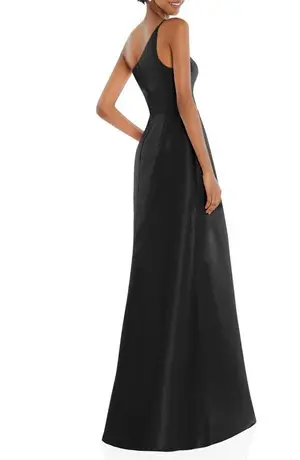 Alfred Sung One-shoulder A-line Gown