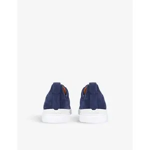 Zegna Triple Stitch Low-top Suede Trainers - Blue