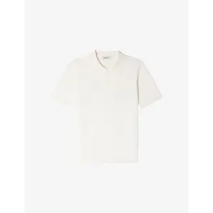 Sandro Slightly-shiny Stretch-woven Polo-shirt - White