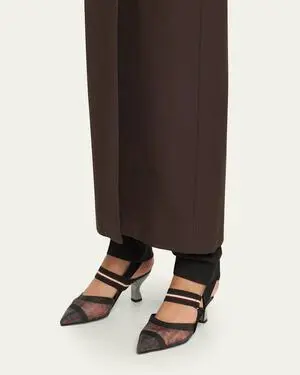 Fendi Colibri Runway Slingback Pumps - Black
