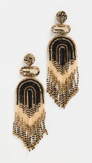 Deepa Gurnani Deepa Ishani Beaded Tassel Earrings - Black Multi