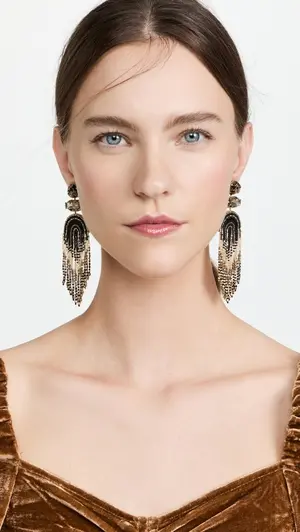 Deepa Gurnani Deepa Ishani Beaded Tassel Earrings - Black Multi