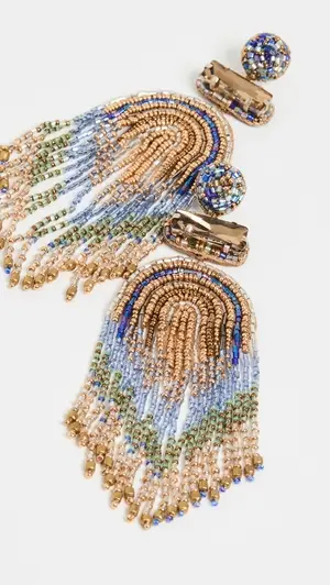 Deepa Gurnani Deepa Ishani Beaded Tassel Earrings - Blue