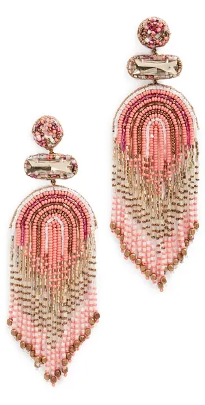 Deepa Gurnani Deepa Gurnani Deepa By Ishani Beaded Tassel Earrings Coral