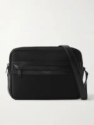 Saint Laurent Camp Leather-trimmed Econyl Messenger Bag - Black