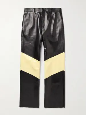 JIL SANDER Straight-leg Panelled Leather Trousers