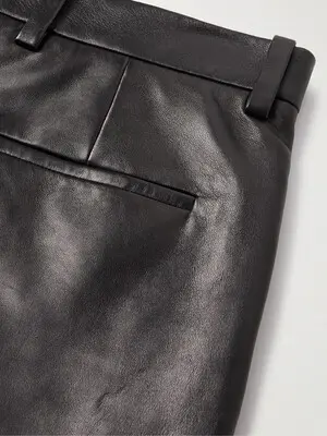 JIL SANDER Straight-leg Panelled Leather Trousers