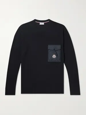 Moncler Logo-appliquéd Sweater - Blue