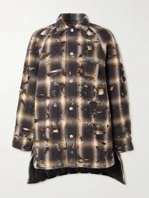 Givenchy Distressed Checked Quilted Cotton-flannel Shirt Jacket