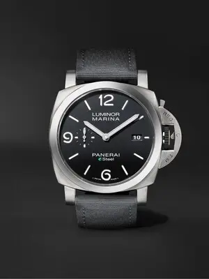 Panerai Luminor Marina Automatic 44mm Esteel And Recycled Pet Strap Watch - Black