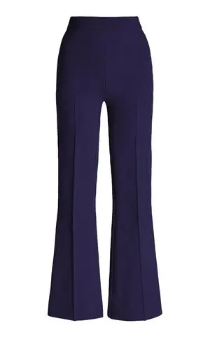 HIGH SPORT Kick Stretch-cotton Knit Cropped Flare Pants - Navy