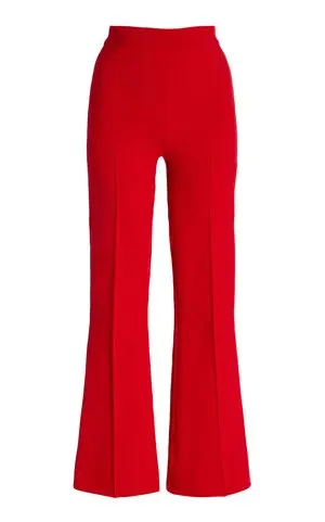 HIGH SPORT Kick Stretch-Cotton Knit Cropped Flare Pants
