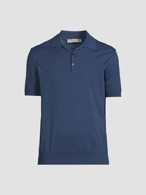 Canali Cotton Polo Shirt - Blue