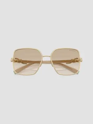 Tiffany & Co. 56mm Square Sunglasses - Gold