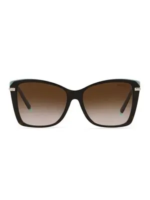Tiffany & Co. 56mm Square Sunglasses Havana Blue