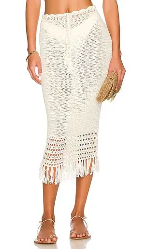 MORE TO COME Angelina Midi Skirt - Ivory