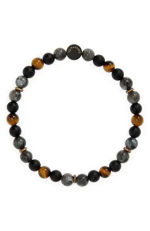 Caputo & Co Beaded Stretch Bracelet - Yellow Tiger Eye