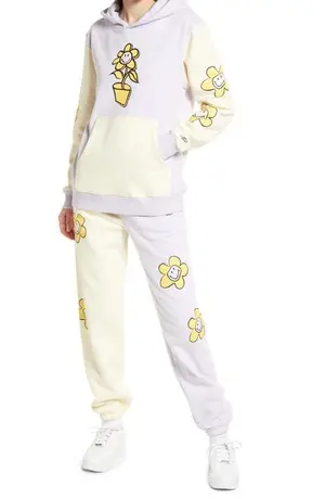 SAMII RYAN Smiley® X Growing Smiles Colorblock Fleece Joggers
