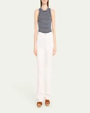 Veronica Beard Beverly High-rise Flare Jeans - White