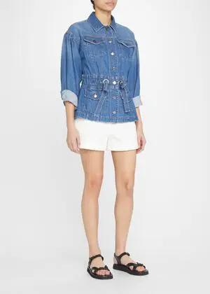 Tanya Taylor Greyson Tie-Waist Jacket - Classic Blue