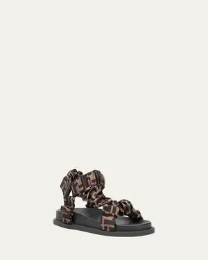 Fendi Logo Hiking Sporty Sandals - Brown/black