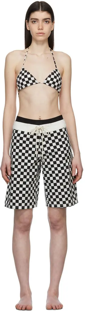 R13 R13 Black & White Checkered Surf Bikini - R115b Bw Ch