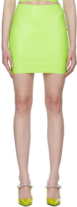 Versace Versace Green Latex Skirt - 1g240 Lime