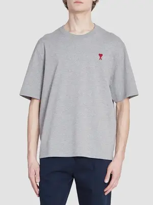 AMI Paris De Coeur Crewneck T-shirt - Grey