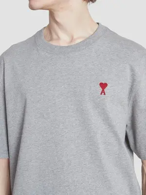 AMI Paris De Coeur Crewneck T-shirt - Grey