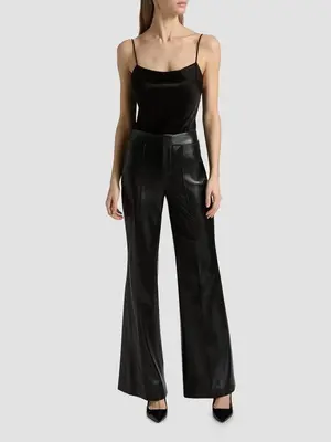 Alice + Olivia Harmon Satin Bodysuit - Black