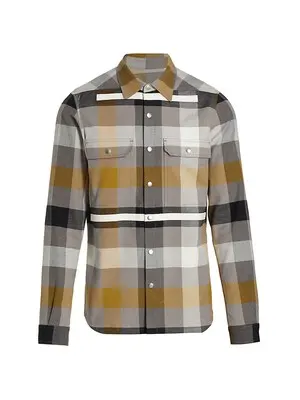 Rick Owens Plaid Flannel Outershirt - Dust Plaid