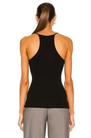 Enza Costa Stretch Silk Knit V Racer Tank Top