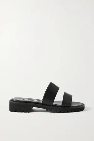 Manolo Blahnik Gadmu Leather Slides