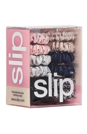 Slip Minnie Set Of 12 Silk Scrunchies - Classic