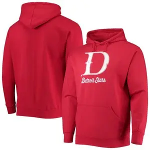 STITCHES Detroit Stars Negro League Logo Pullover Hoodie - Red