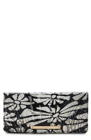 Brahmin Ady Croc Embossed Leather Wallet Daisy Batik