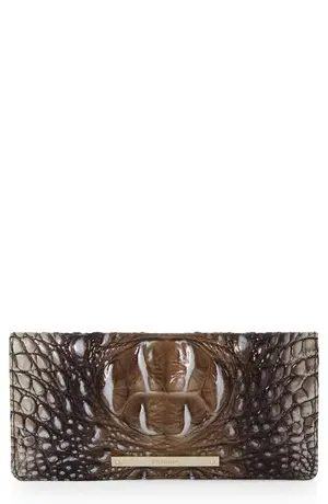 Brahmin Ady Croc Embossed Leather Wallet Espresso