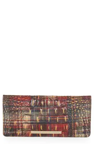 Brahmin Ady Croc Embossed Leather Wallet Flannel Melbourne