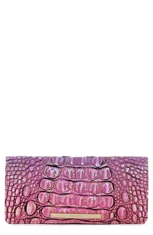 Brahmin Ady Croc Embossed Leather Wallet Horizon