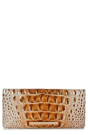 Brahmin Ady Croc Embossed Leather Wallet Macchiato