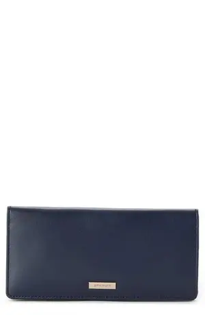 Brahmin Ady Croc Embossed Leather Wallet - Navy Belcanto