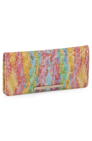 Brahmin Ady Croc Embossed Leather Wallet - Saltwater Taffy