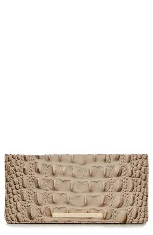 Brahmin Ady Croc Embossed Leather Wallet Sesame