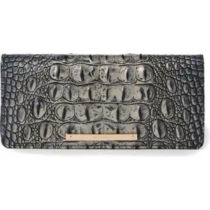 Brahmin Ady Croc Embossed Leather Wallet Twilight Blue