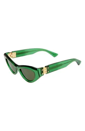 Bottega Veneta 49mm Cat Eye Sunglasses - Green