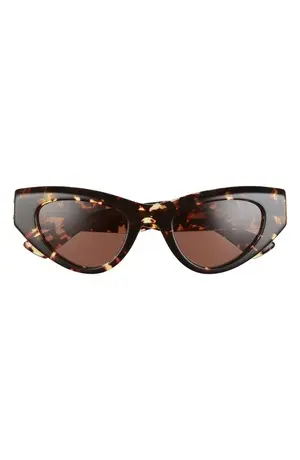 Bottega Veneta 49mm Cat Eye Sunglasses Havana