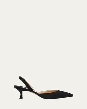 Manolo Blahnik Carolyne Kitten-heel Pumps - Black