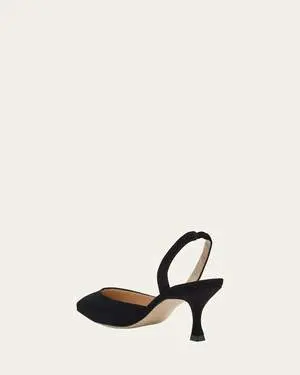 Manolo Blahnik Carolyne Kitten-heel Pumps - Black