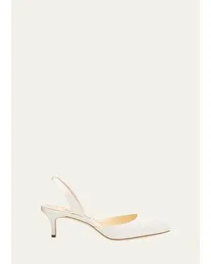 Manolo Blahnik Carolyne Kitten-heel Pumps - Cream